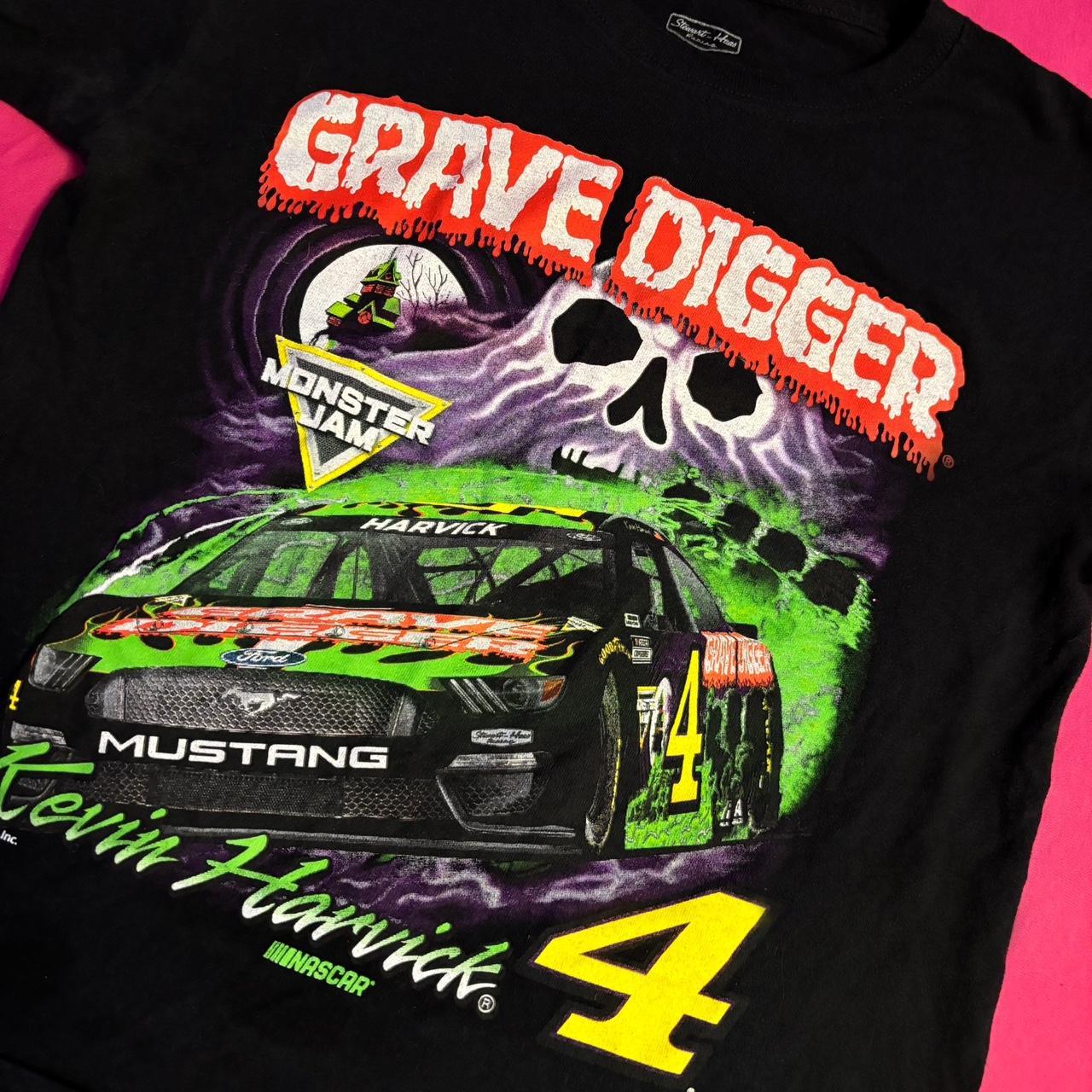 Grave digger Kevin Harvick NASCAR graphic t-shirt... | Depop