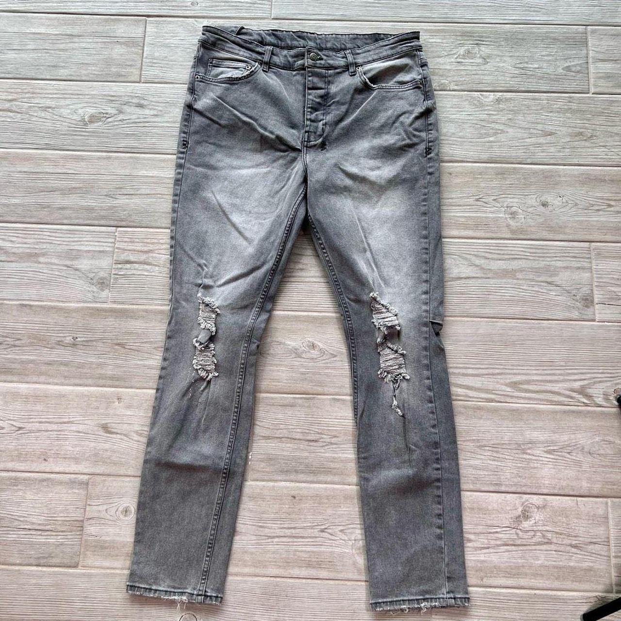 Ksubi Men's Gray Five Pocket Denim Distressed Skinny... - Depop