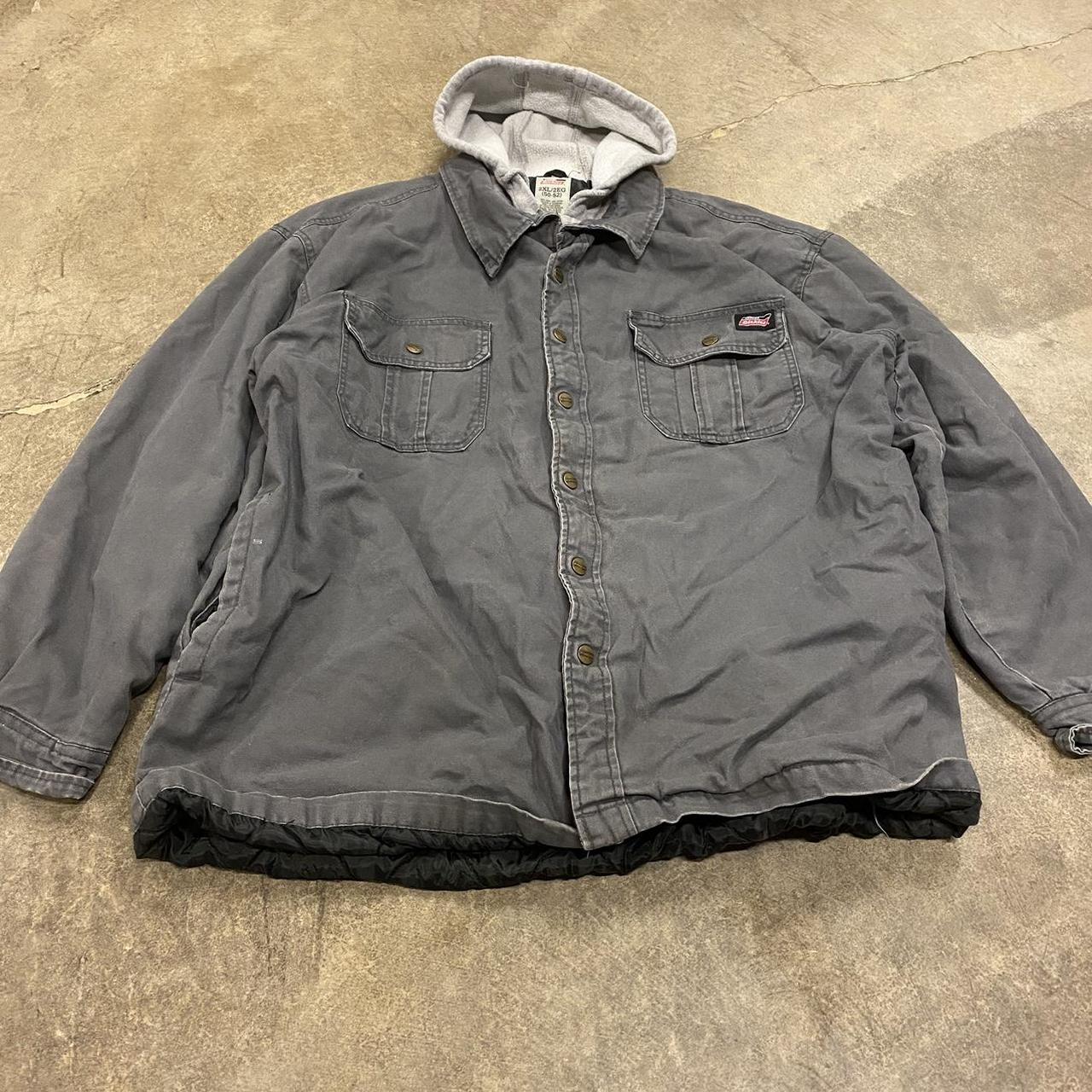 Grey Dickies work jacket -fits like an XL -perfect... - Depop