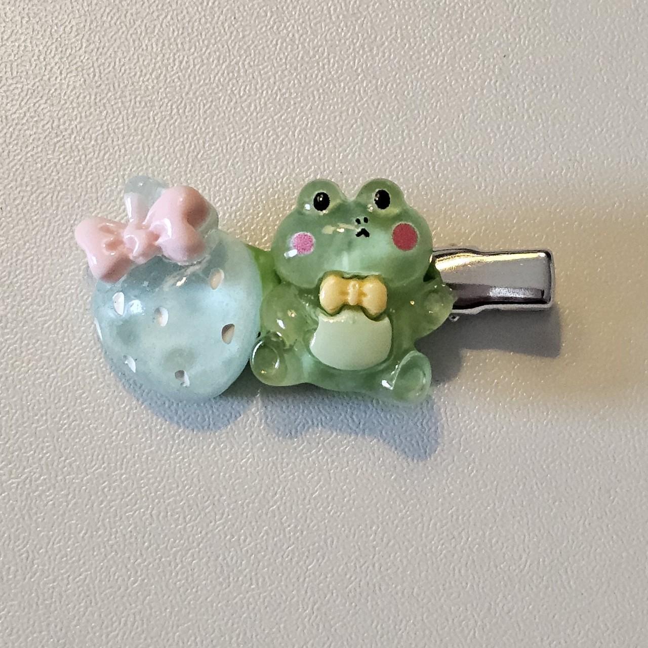 Cute green frog hair clip #kawaii #hairaccessories | Depop