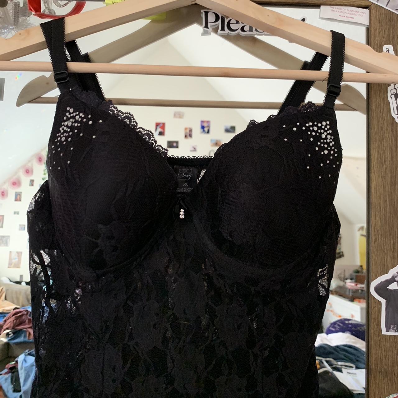 Black lace lingerie nightgown from Smart & Sexy... - Depop