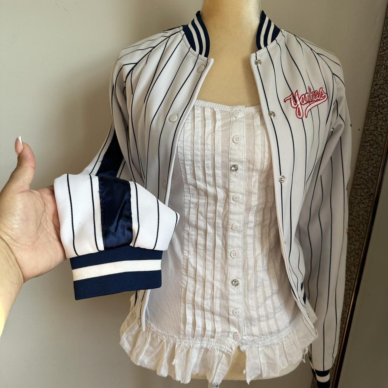 Y2k Yankees striped jacket Yankees New York This... - Depop
