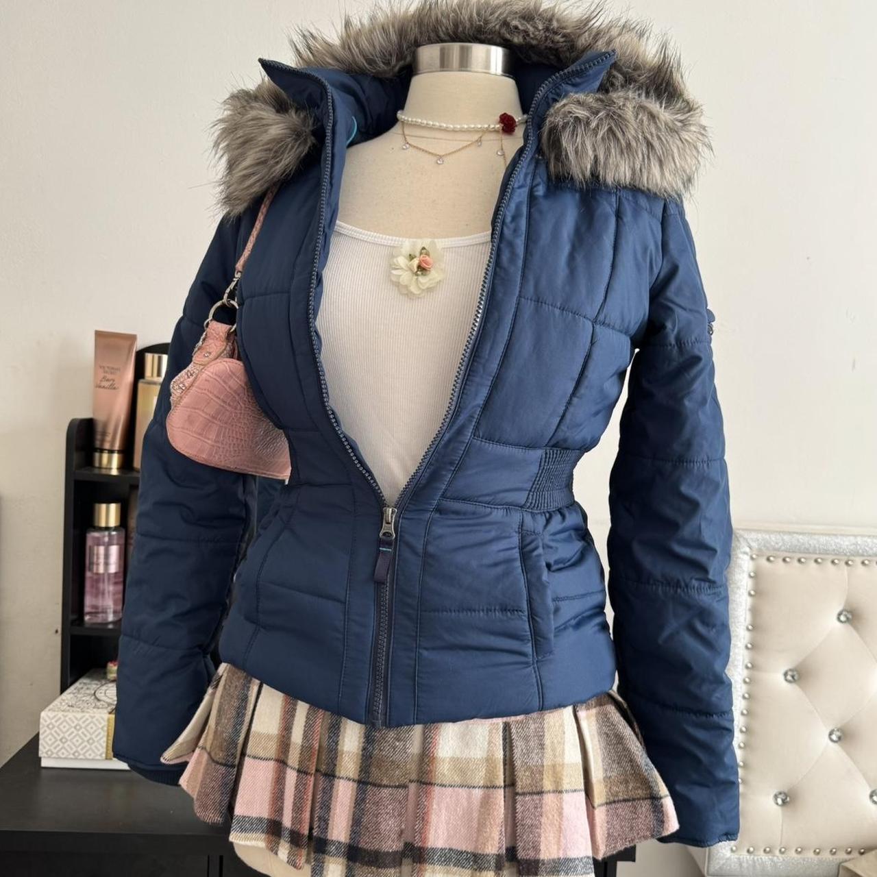 Y2k cargo Puffer Jacket Navy blue puffer jacket... | Depop