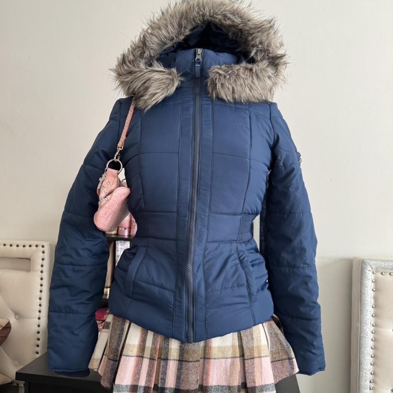 Y2k cargo Puffer Jacket Navy blue puffer jacket... | Depop