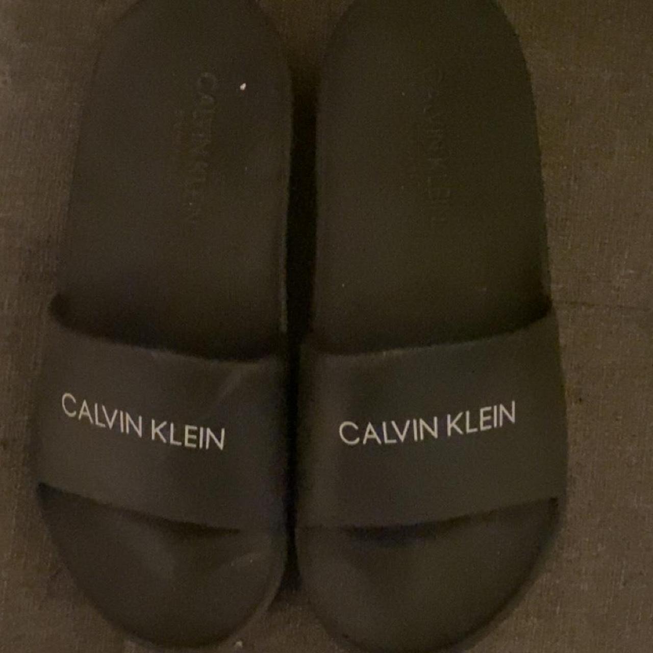 Black ck sliders, only warn a few times, size 2 - Depop