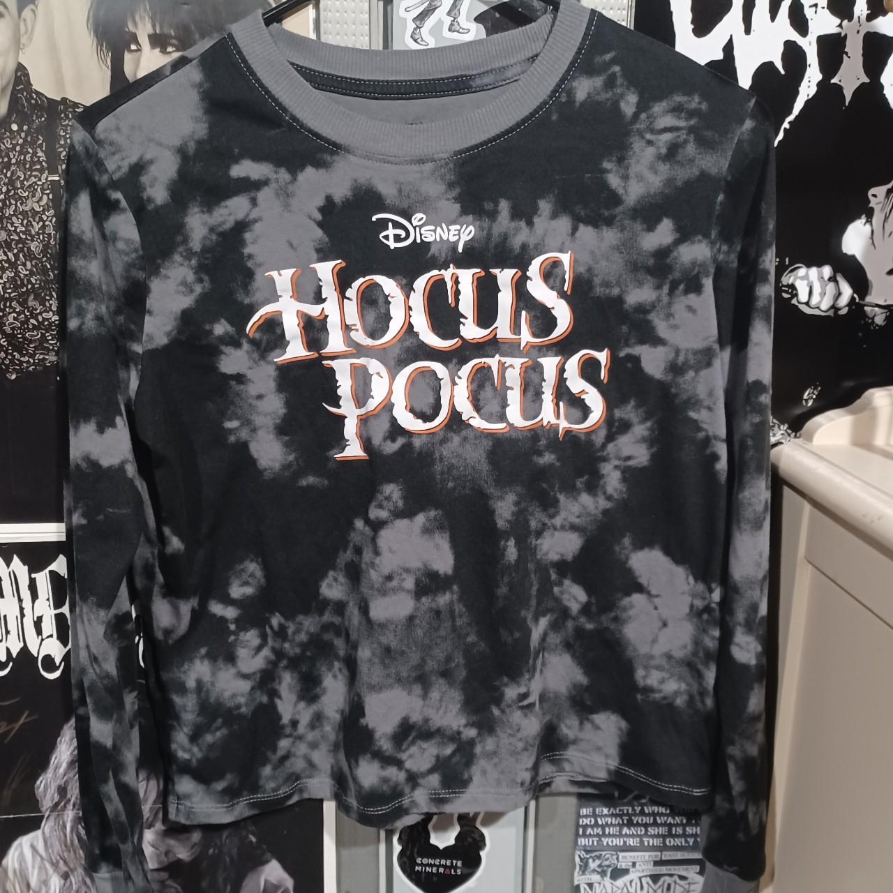Grey and black tiedye style Hocus Pocus long sleeve... - Depop