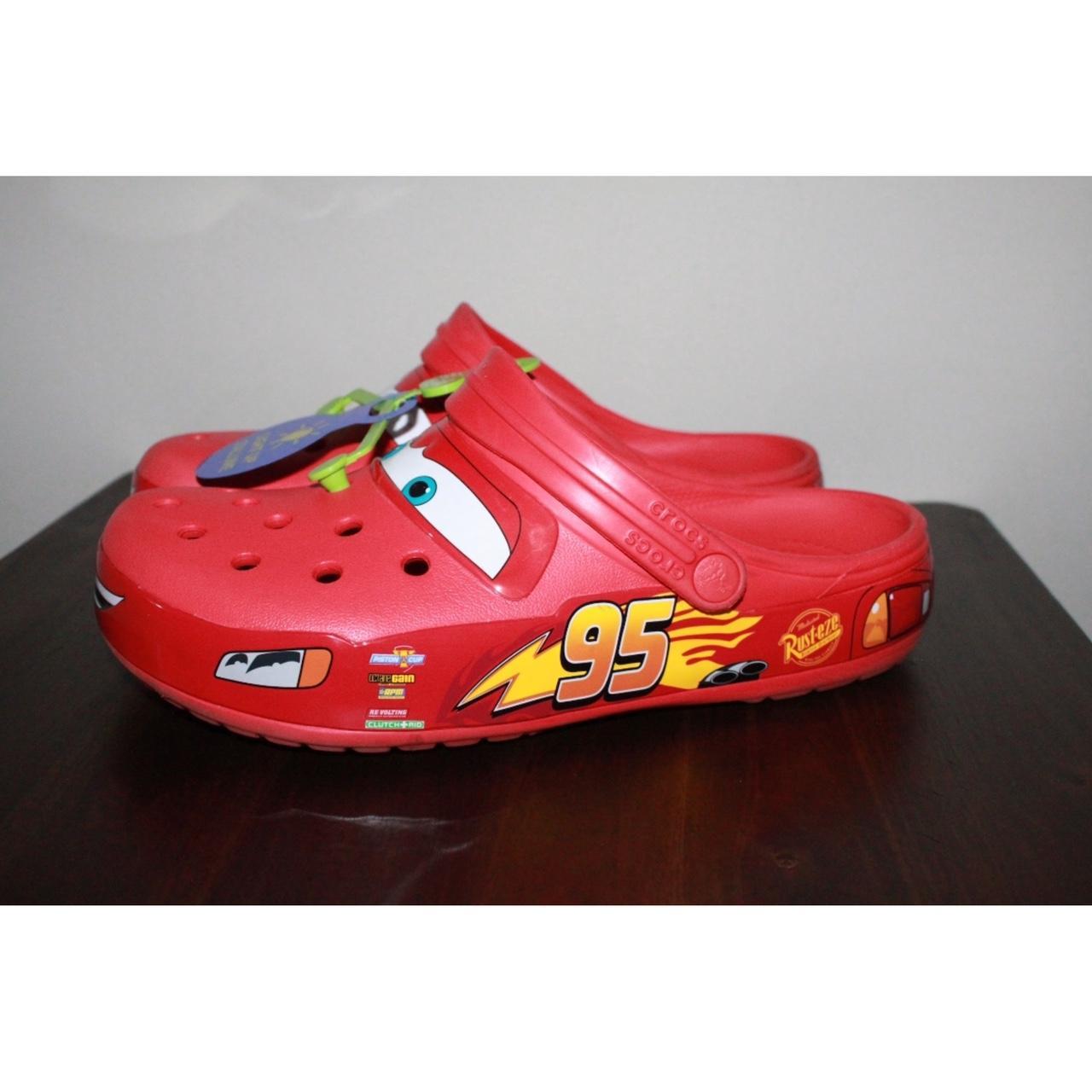 men’s 8 lightning mcqueen crocs *light up* - Depop