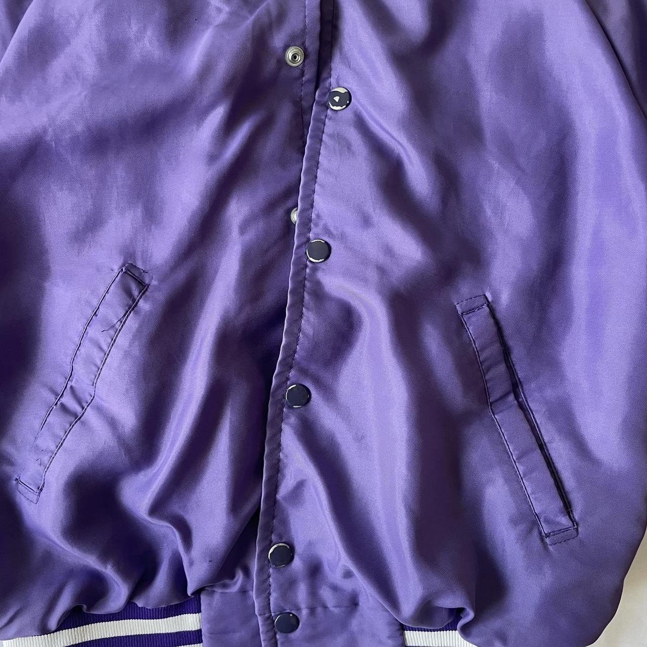 Embroidered Purple Bomber jacket buttons have been... - Depop