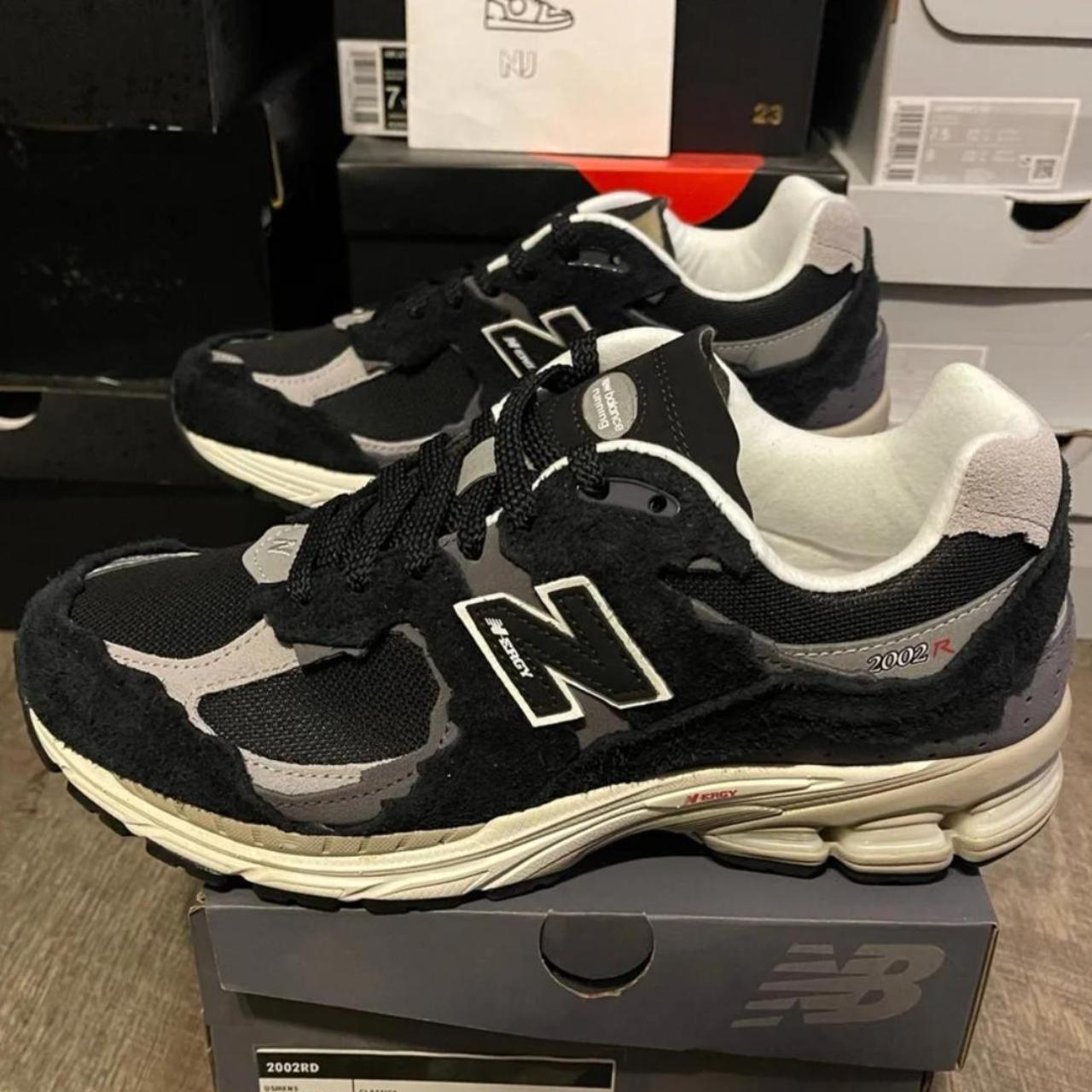 New balance 2002r protective pack black grey womens... - Depop