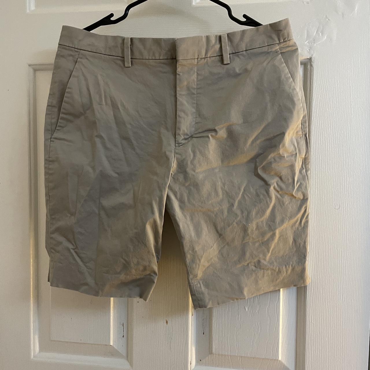 uniqlo shorts in tan Waist 76-84 centimeters, like... - Depop