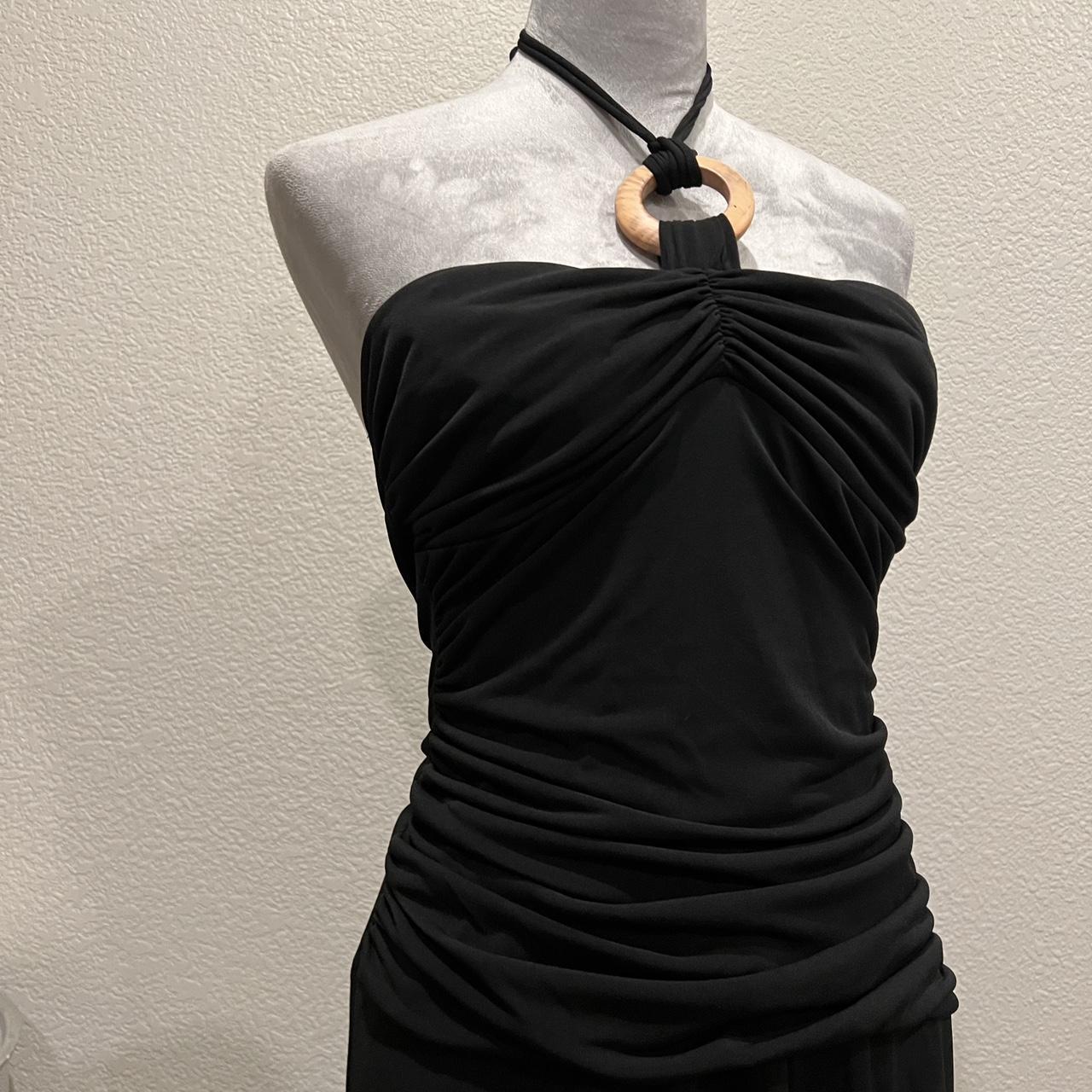 Y2k city triangles halter dress Asymmetrical hemline... - Depop