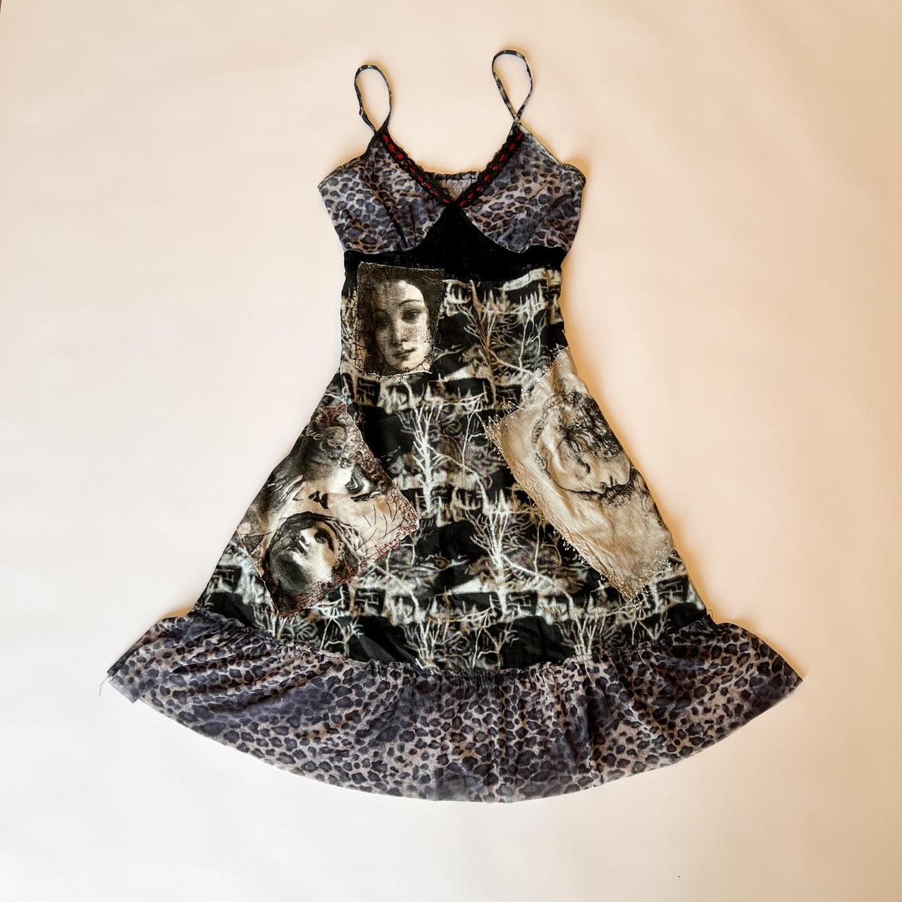 Insanely stunning vintage patchwork dress °Mesh... - Depop