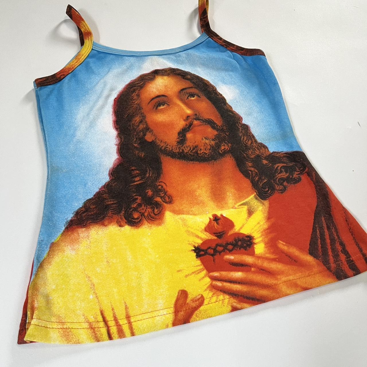 Lovely y2k Jesus Christ all over graphic print... | Depop