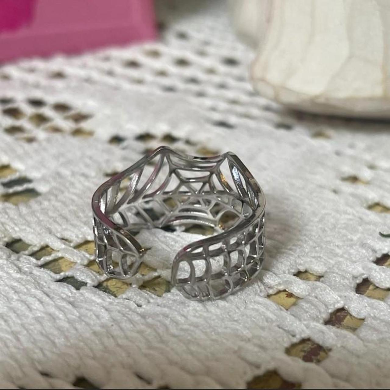 Spider Web Ring Y2K inspired new plus angel ring... - Depop