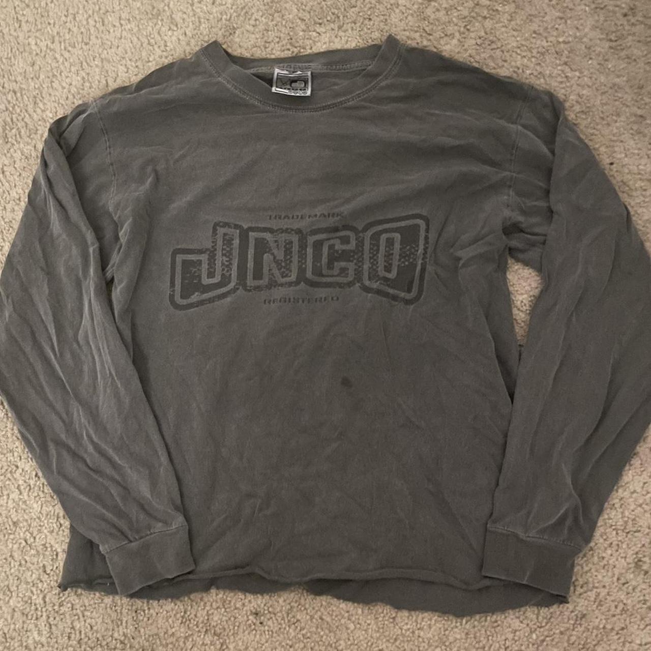 Vintage medium JNCO shirt longsleeve Faded grey and... - Depop