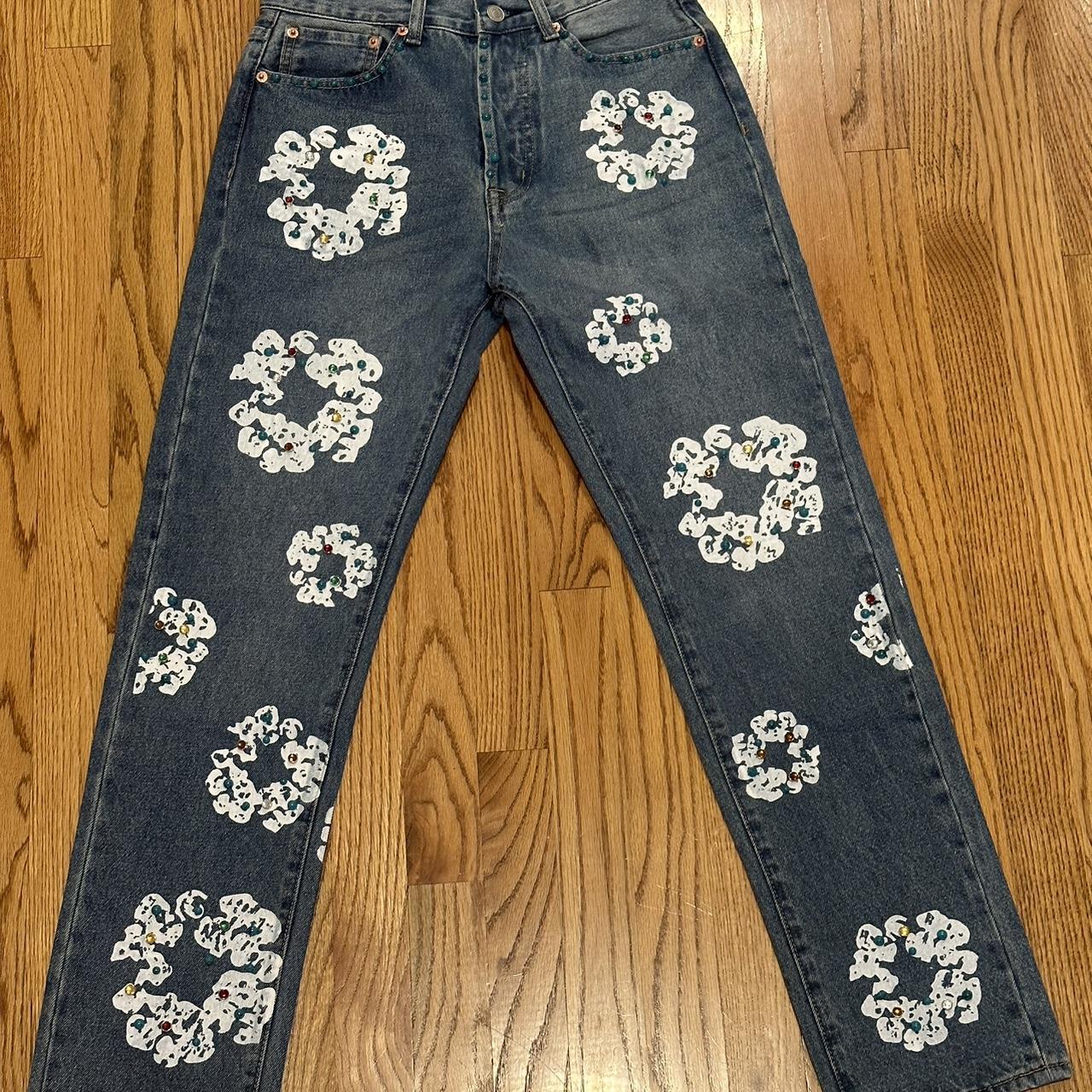 Levi's x Denim Tears 501 Rhinestone Wreath Jeans - Depop