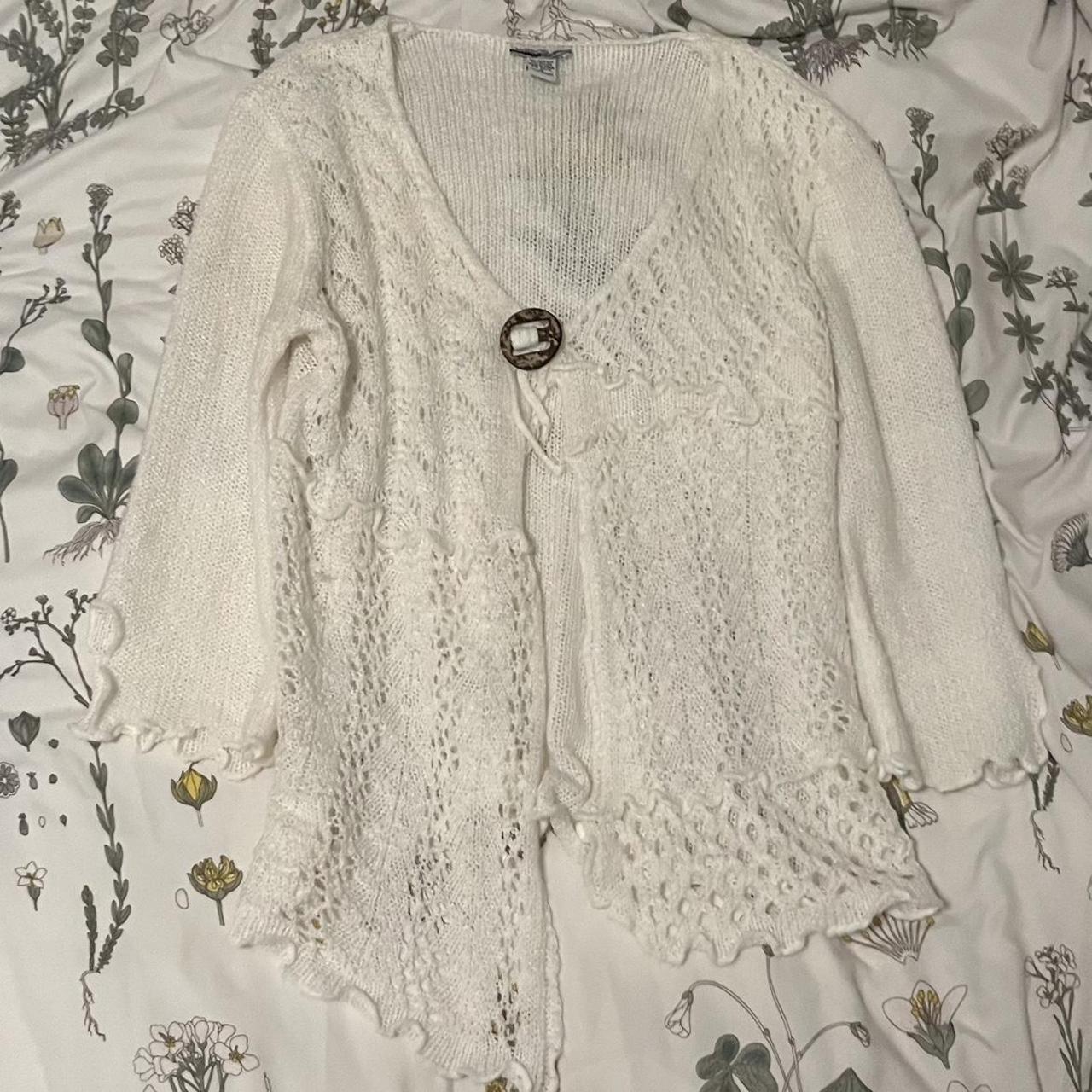 Fairycore whimsy knit cardigan... - Depop