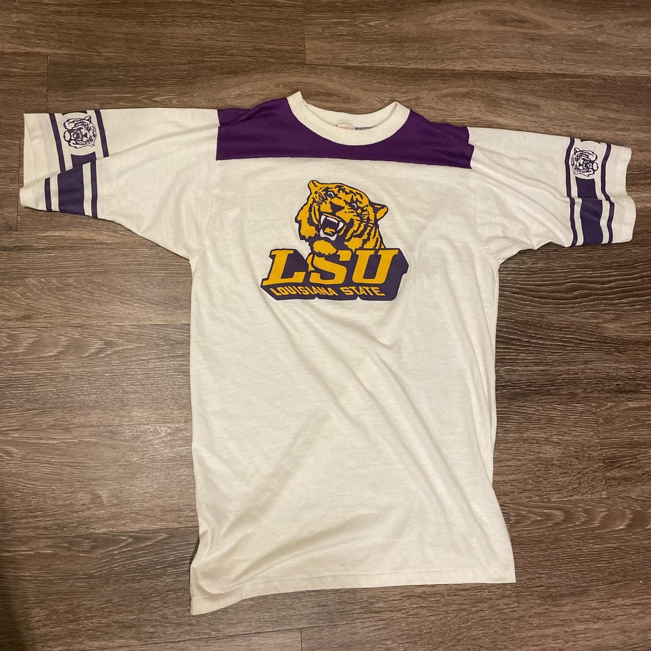 Vintage LSU tee, sick graphic on front Letter G... - Depop