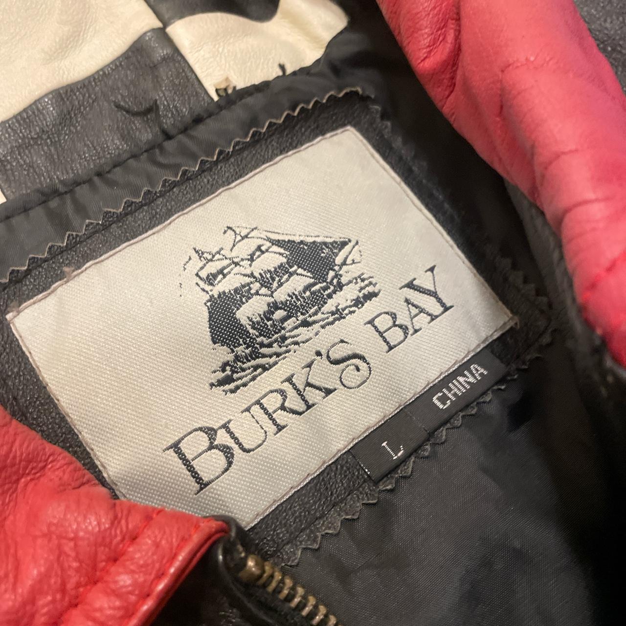 Burks Bay racing type leather jacket, size L perfect... - Depop