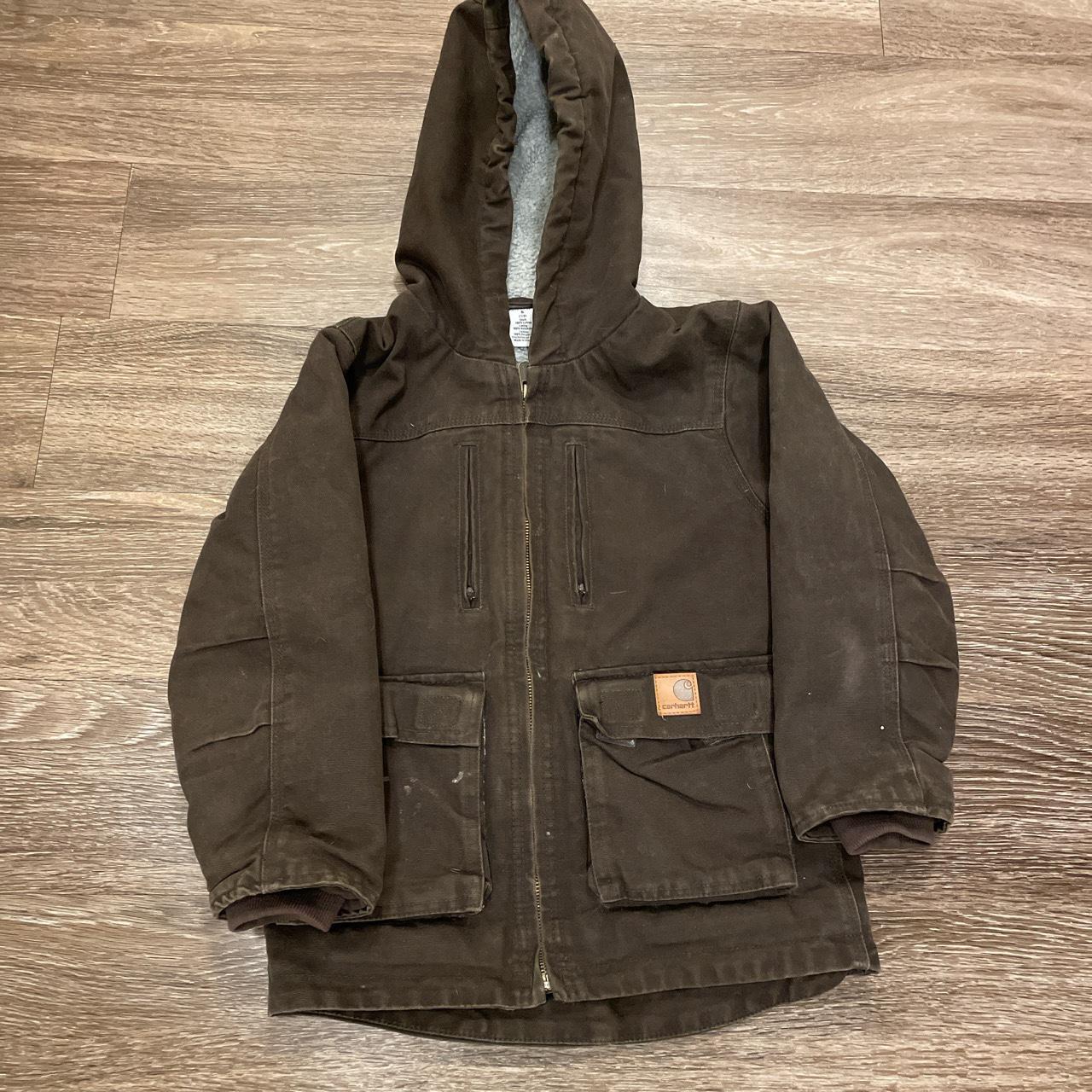 Kids Carhartt hunting jacket, size S 7/8 - Depop