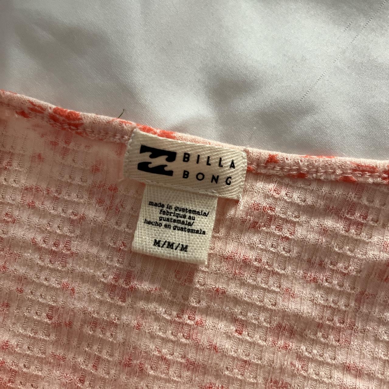 Pink floral billabong tank size medium #billabong... - Depop