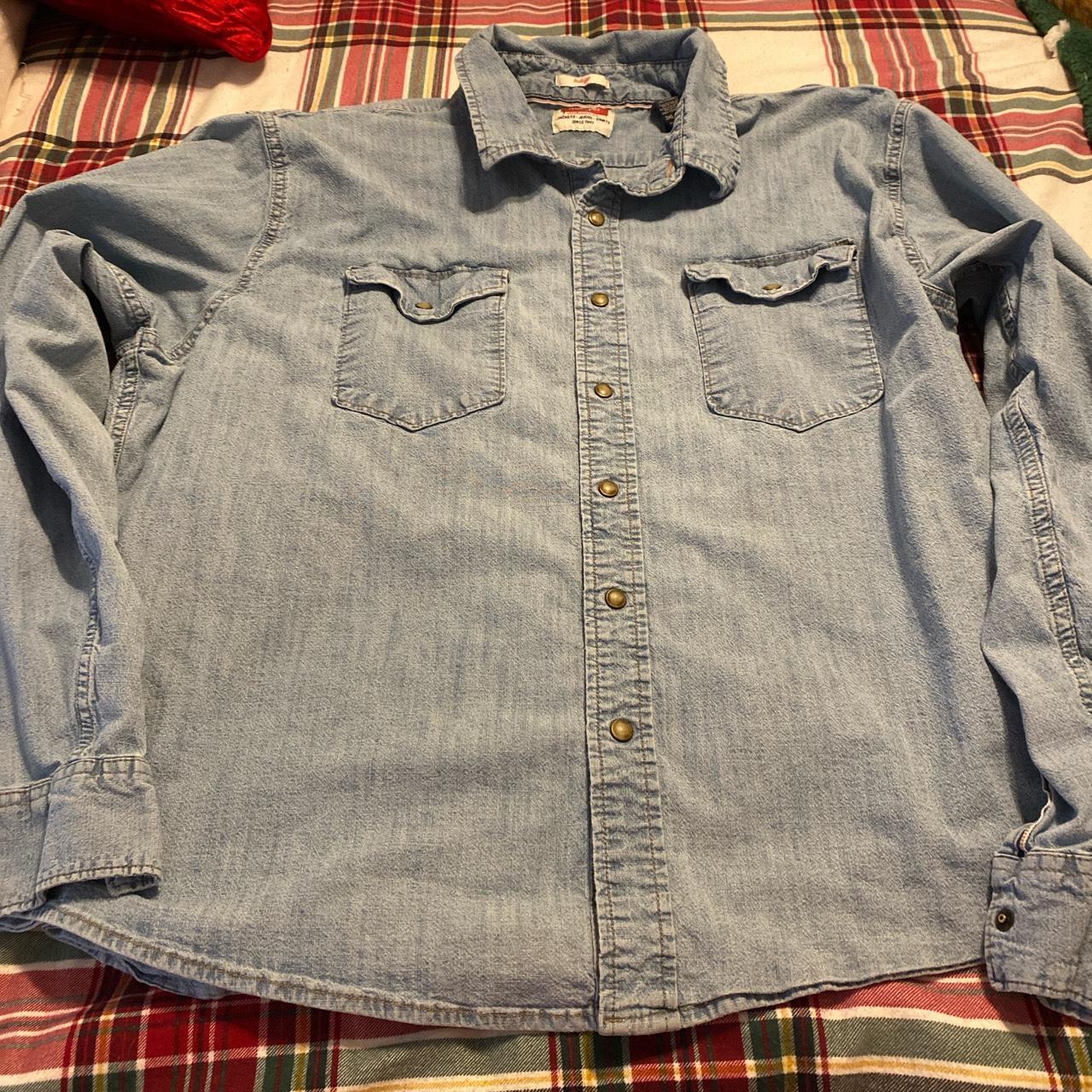 Vintage wrangler pearl snap up jean long sleeve... - Depop