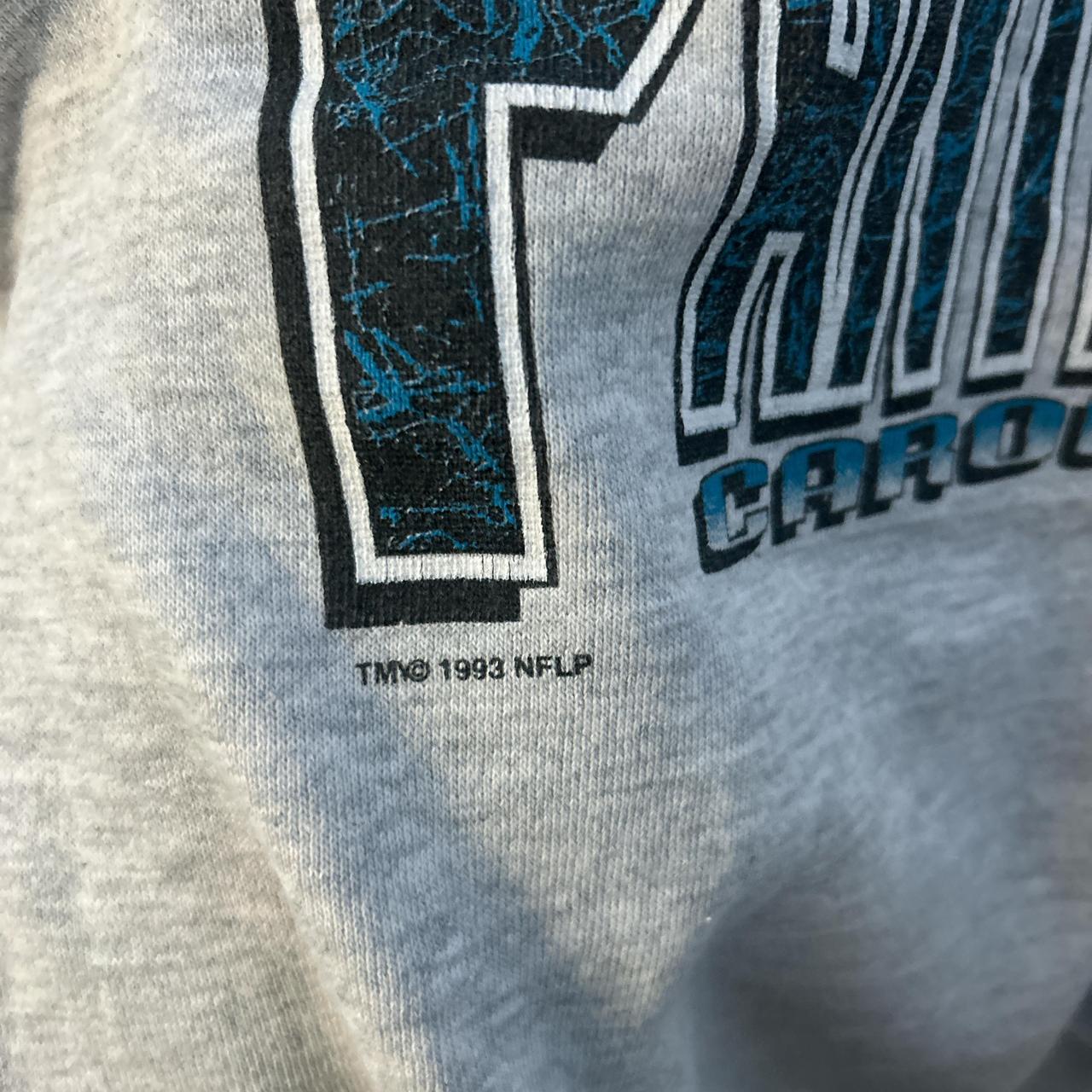 Grey vintage 90s Carolina Panthers crewneck... | Depop