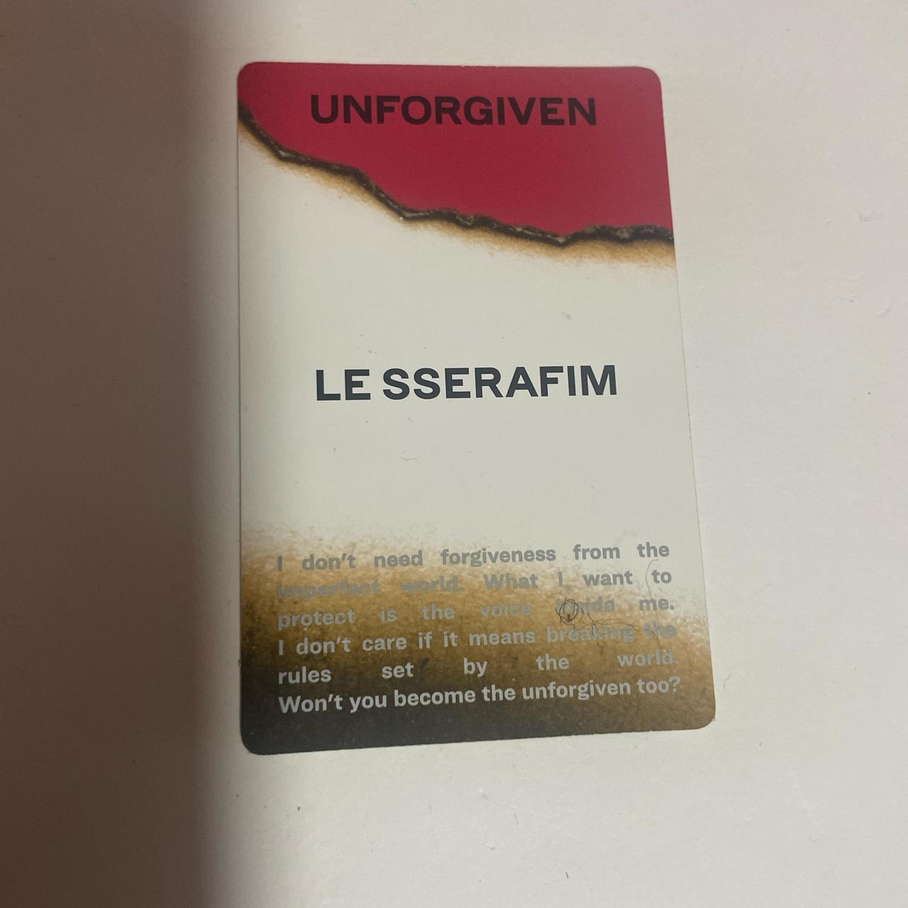 Kazuha lesserafim unforgiven photocard - Depop