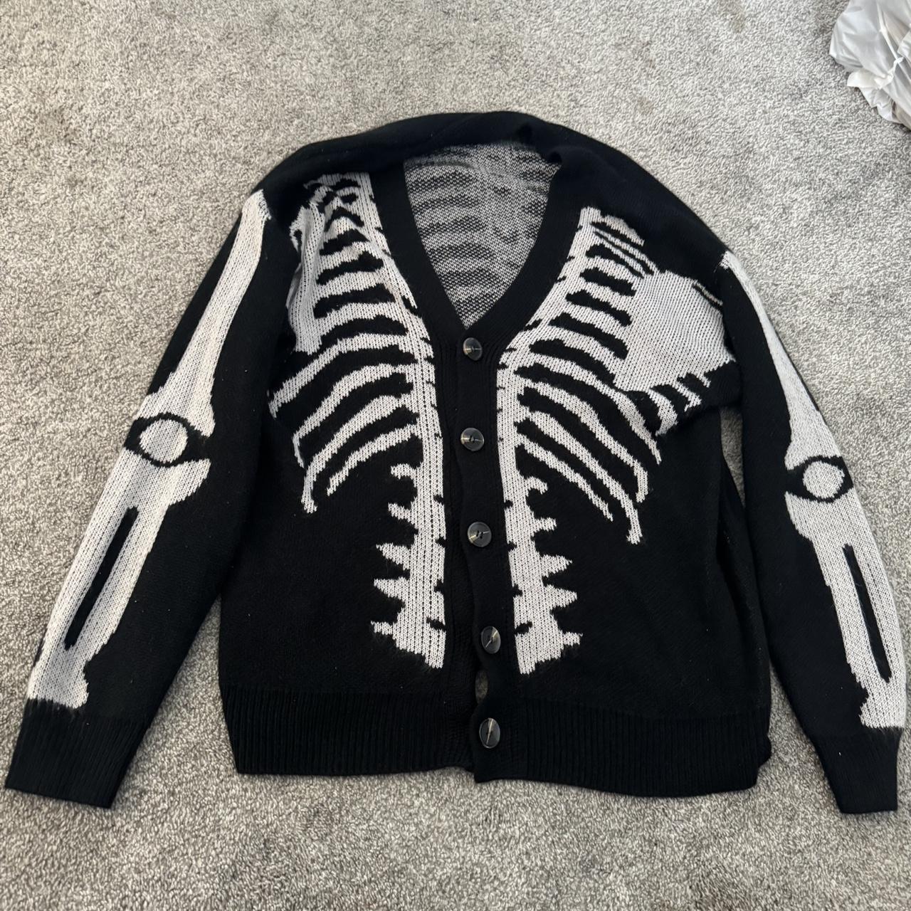 Skeleton Knitted Cardigan - Depop