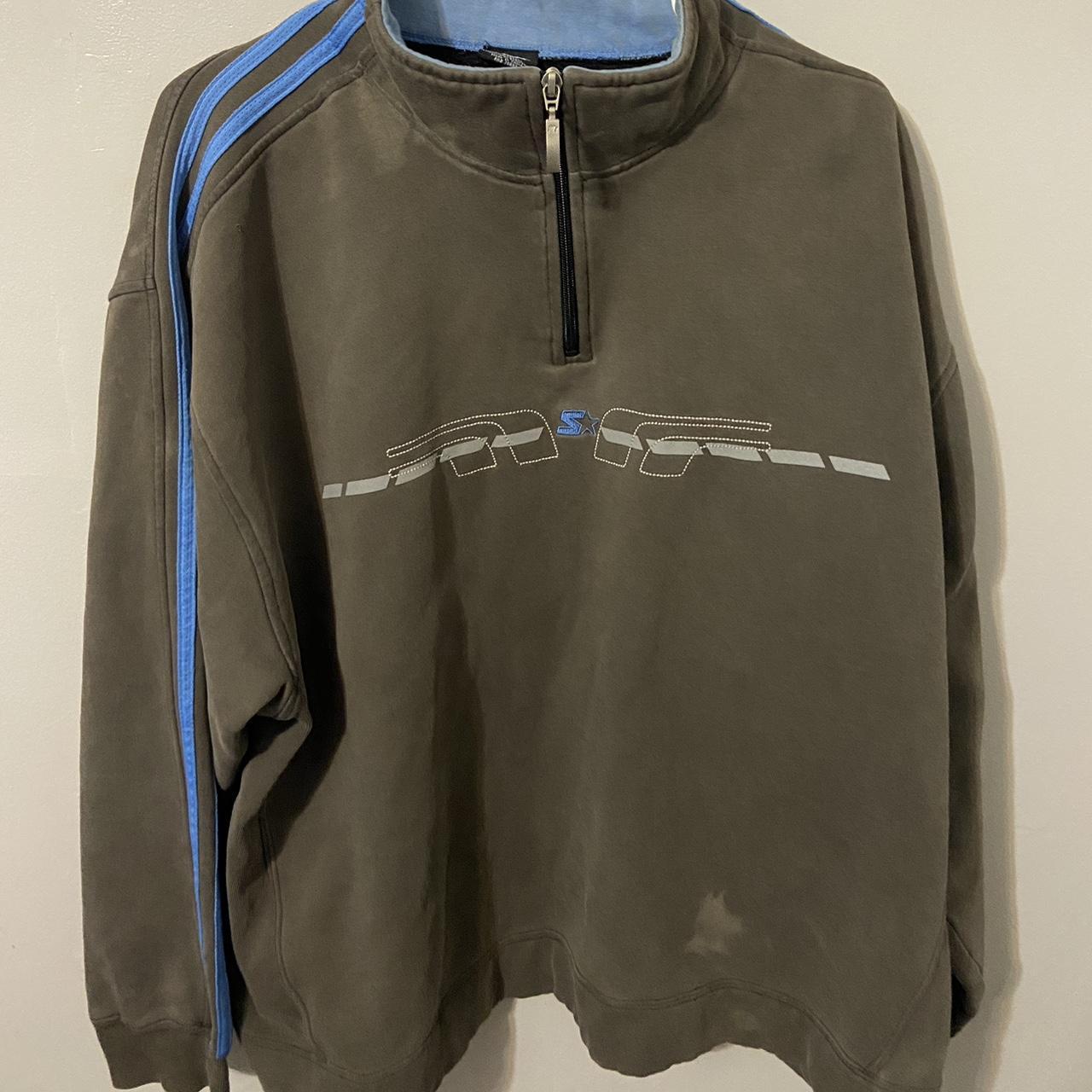 STARTER zip up jacket size large small stain on... - Depop