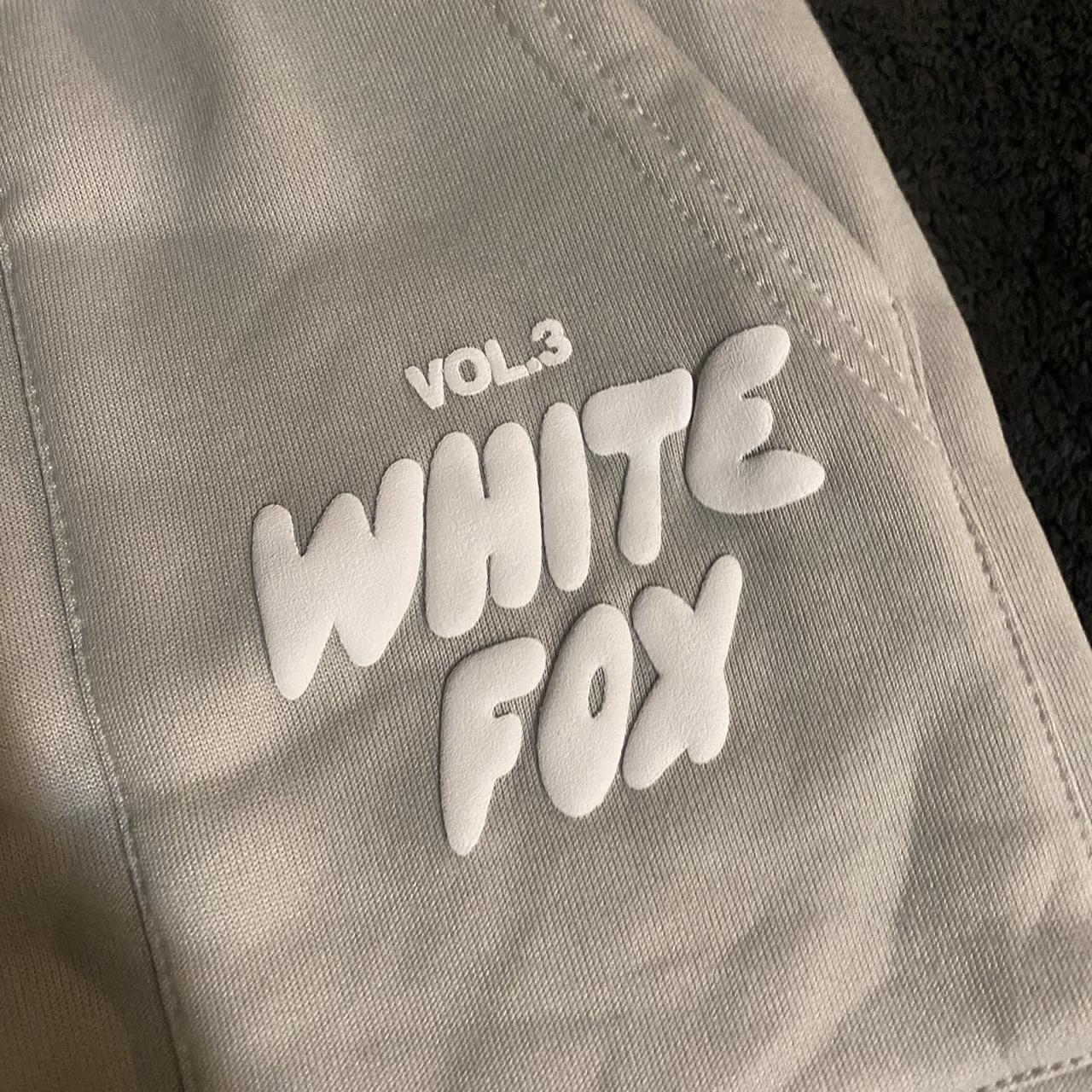 white fox sweatpants beige sweatpants brand new... - Depop