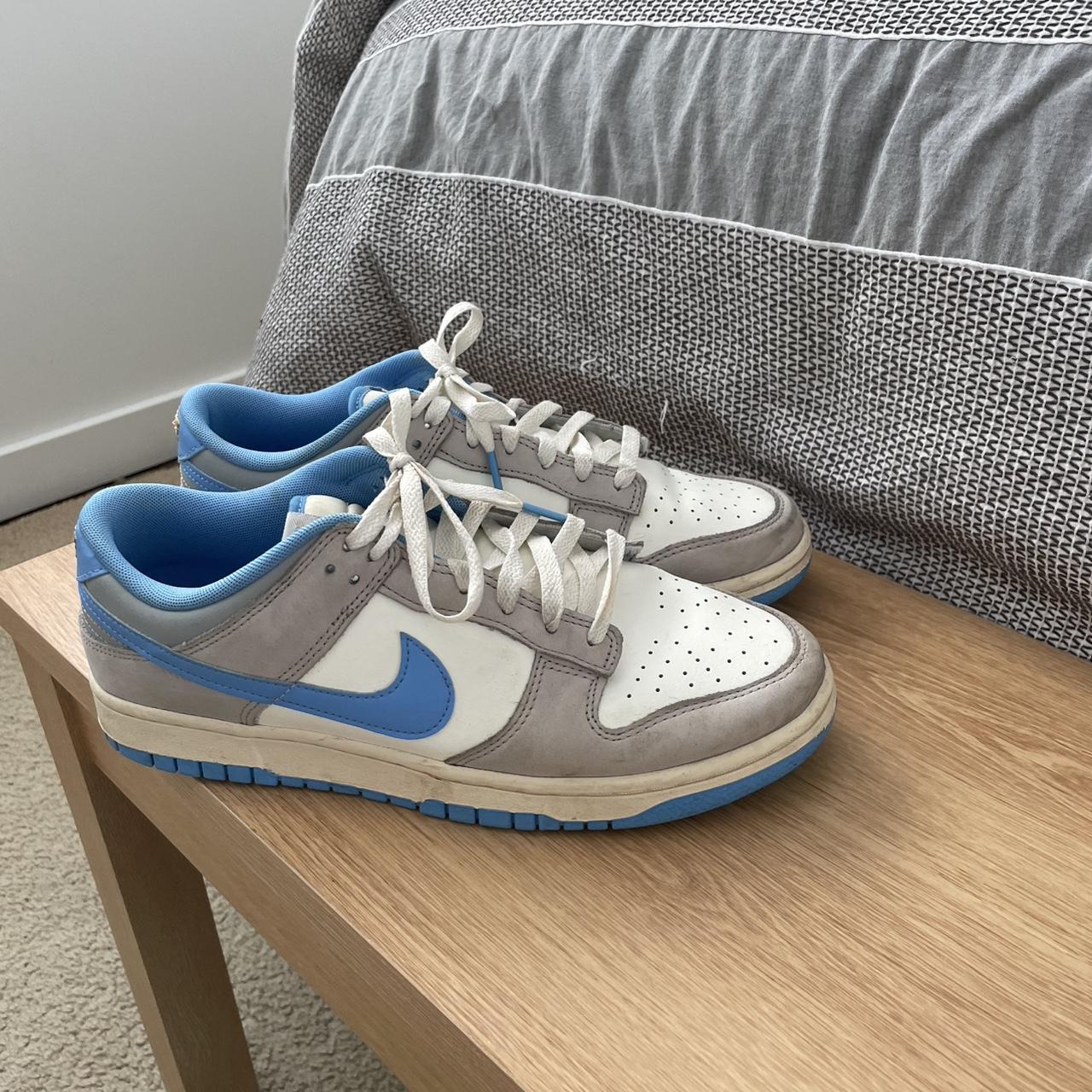 Nike low dunks, blue white grey Men’s Uk size... - Depop