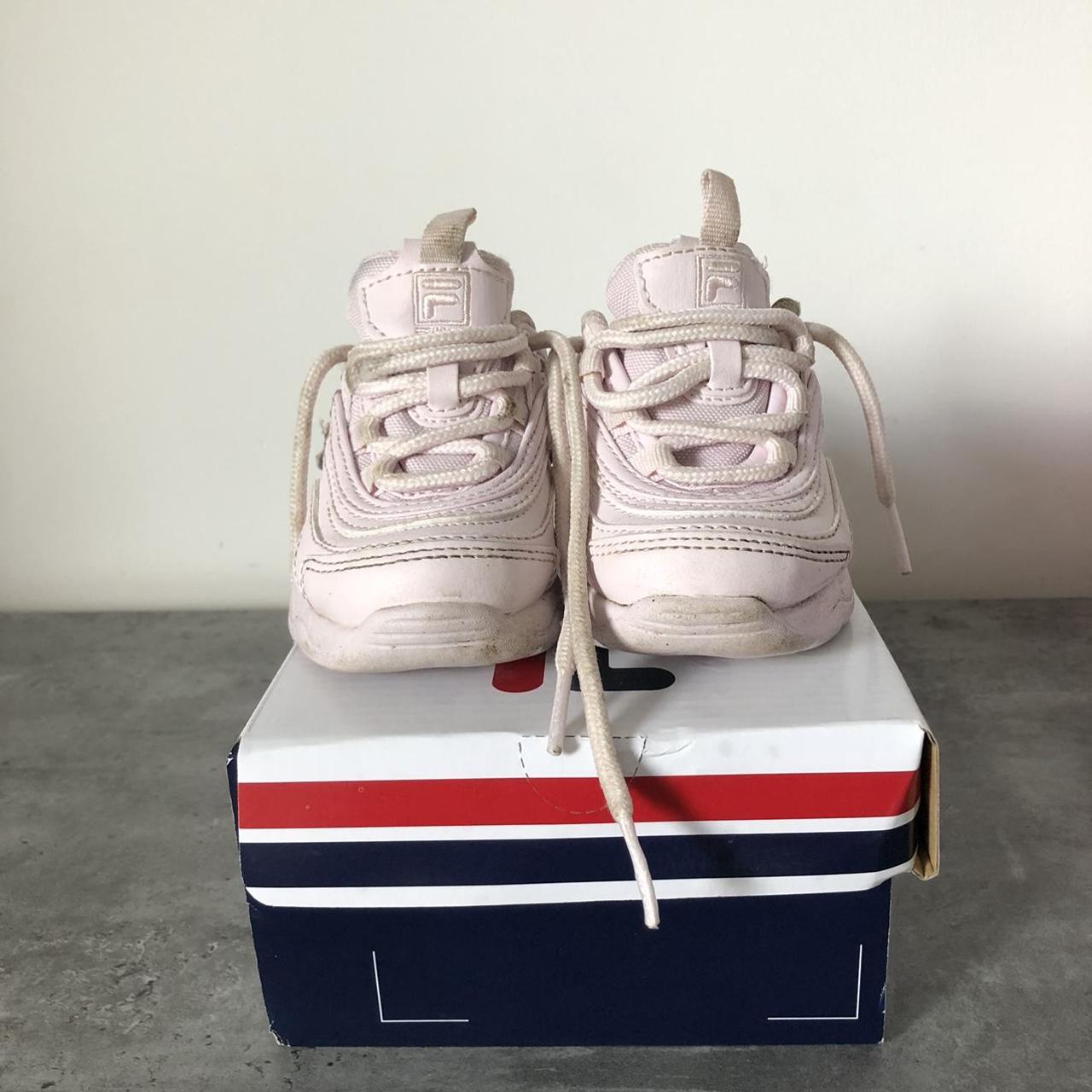 Baby girl size 3 infant Fila’s pink - Depop
