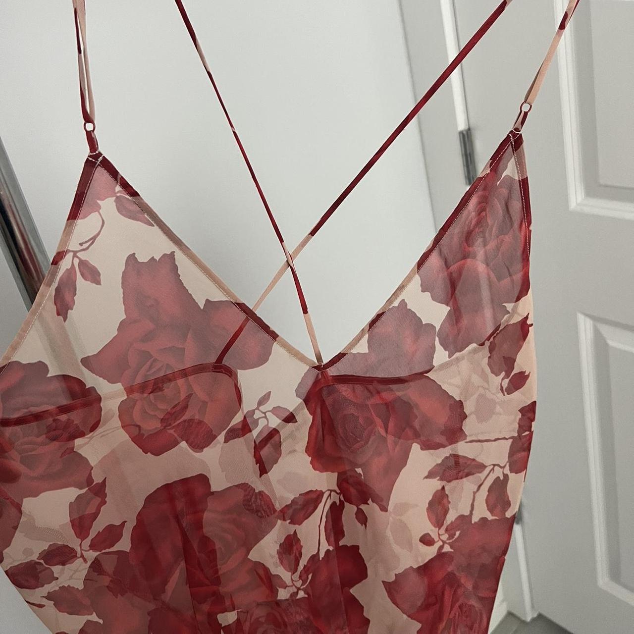 Sheer rose slip crosses in the back gorgeous for... - Depop