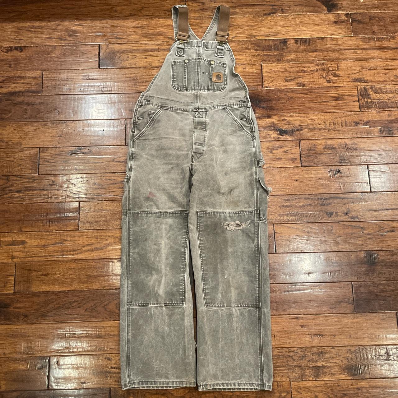 Vintage Faded Brown Carhartt Overalls Amazing... - Depop