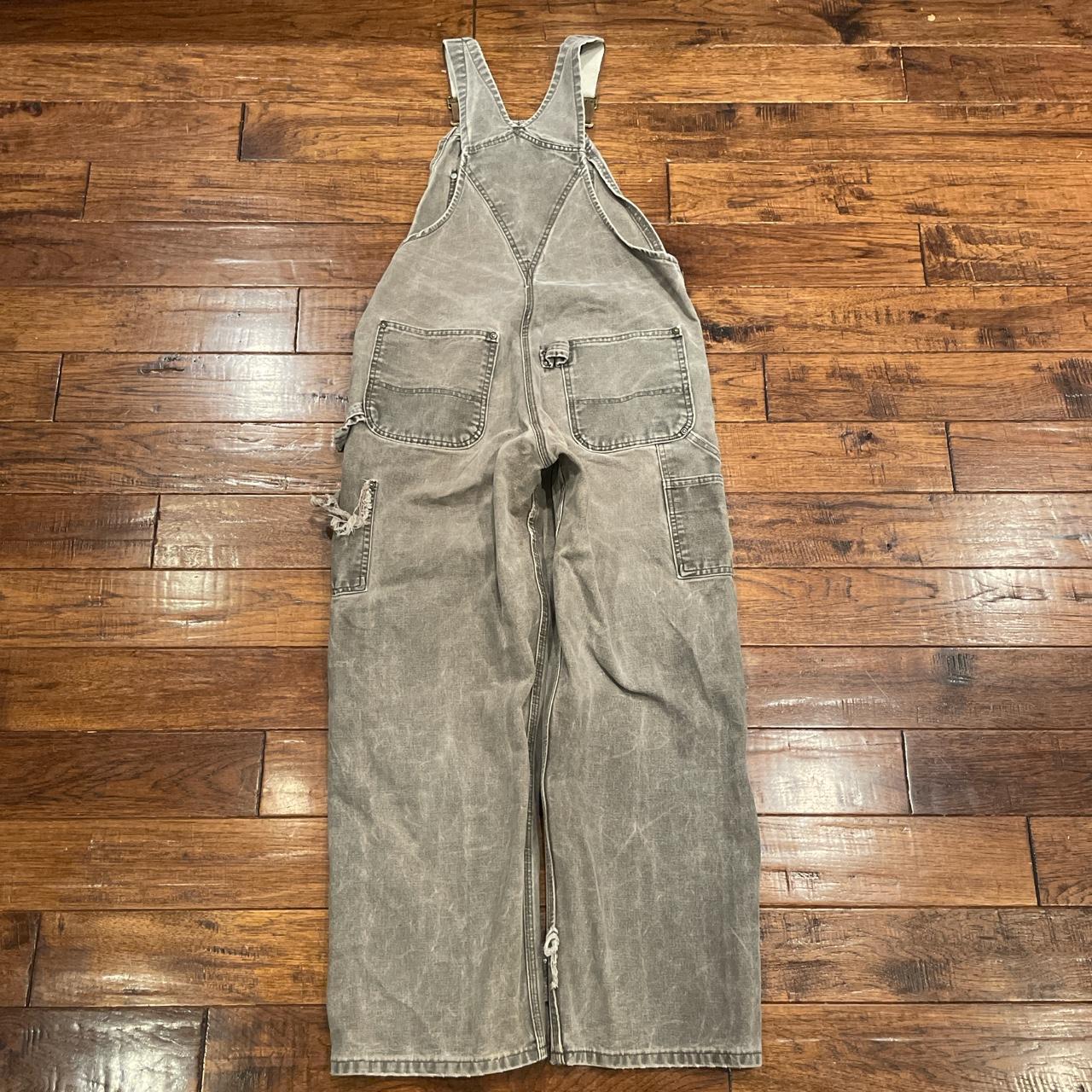 Vintage Faded Brown Carhartt Overalls Amazing... - Depop