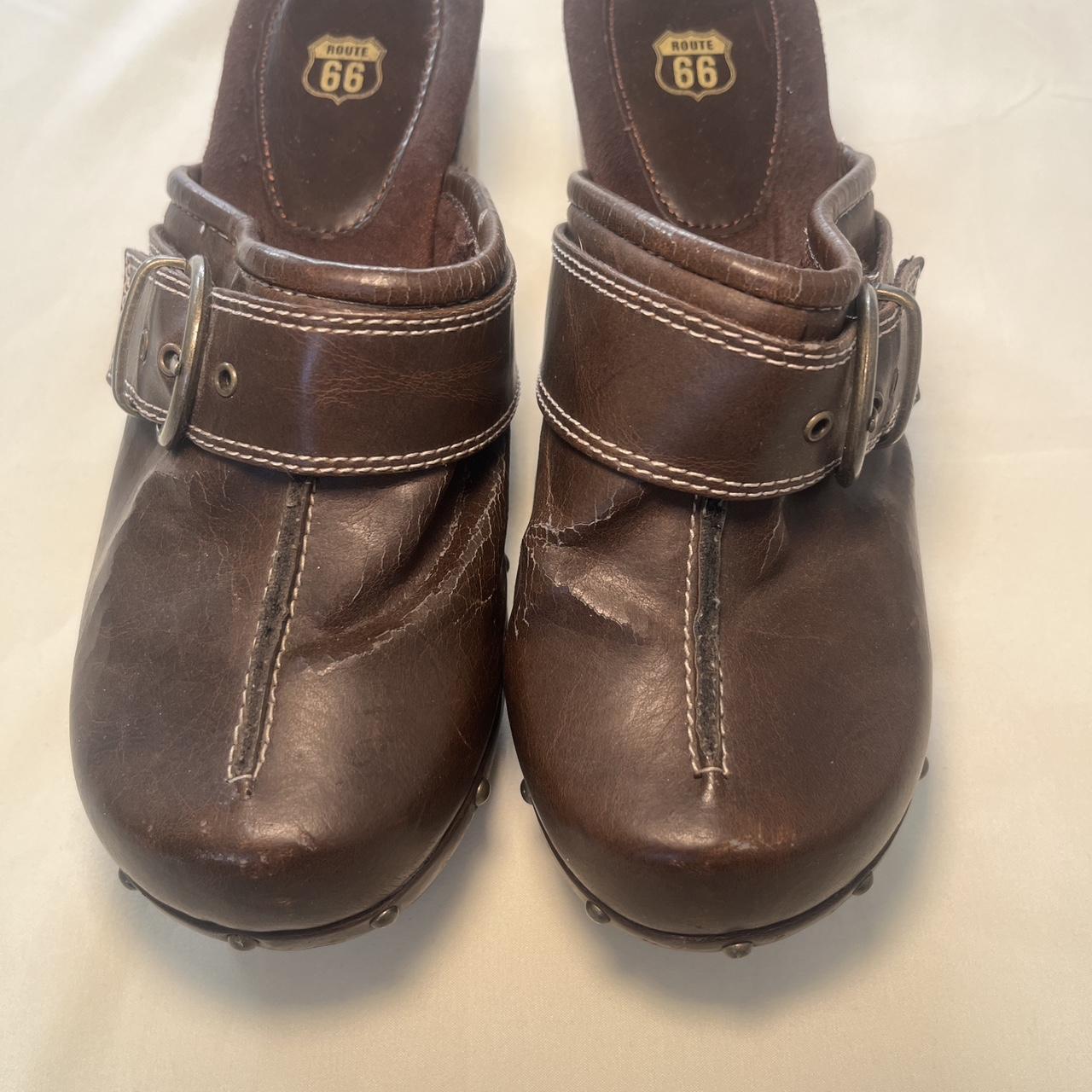 Route 66 Brown Platform Clogs - Size 8 - signs of... - Depop