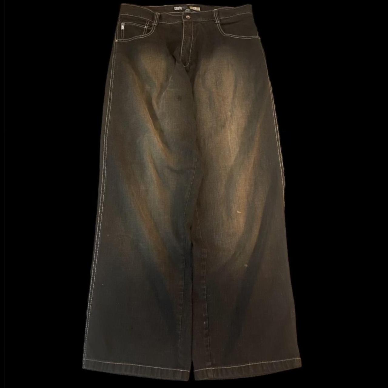 BAGGY ASF RARE COLOR BLACK/TAN SOUTH POLES. 10... - Depop