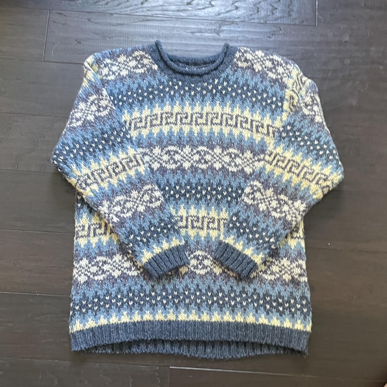 Hasting & Smith blue and cream sweater - Depop