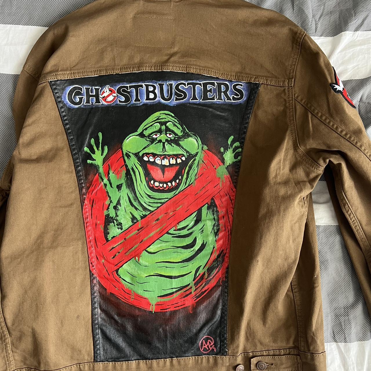 Ghostbusters hand painted jacket. Ghostbusters... - Depop