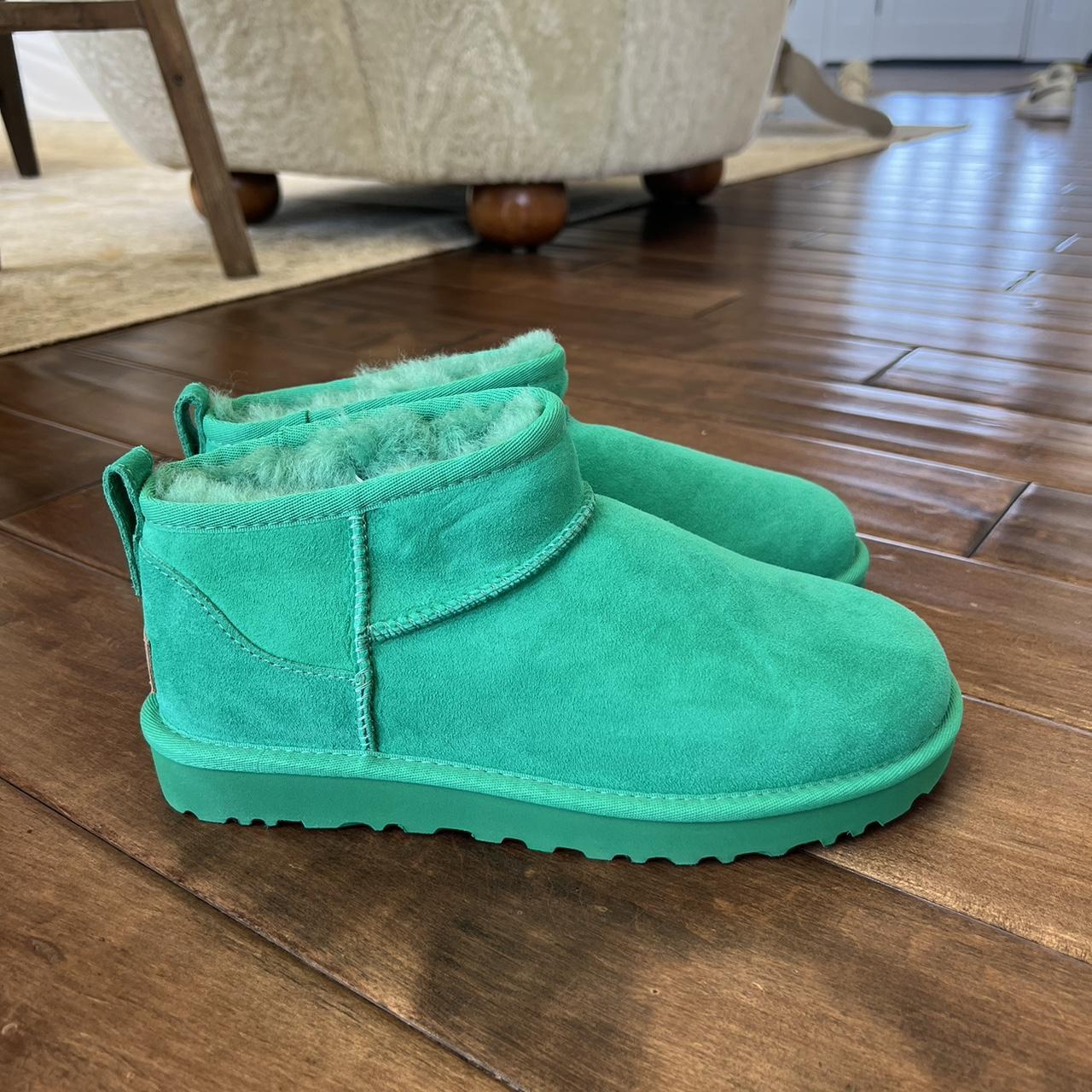 Brands New never been worn Ugg Minis! Bright Green... - Depop