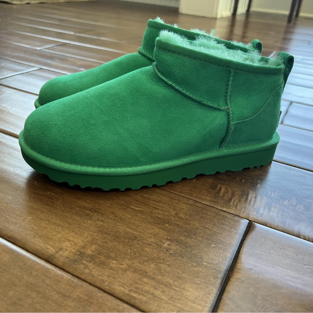 Brands New never been worn Ugg Minis! Bright Green... - Depop