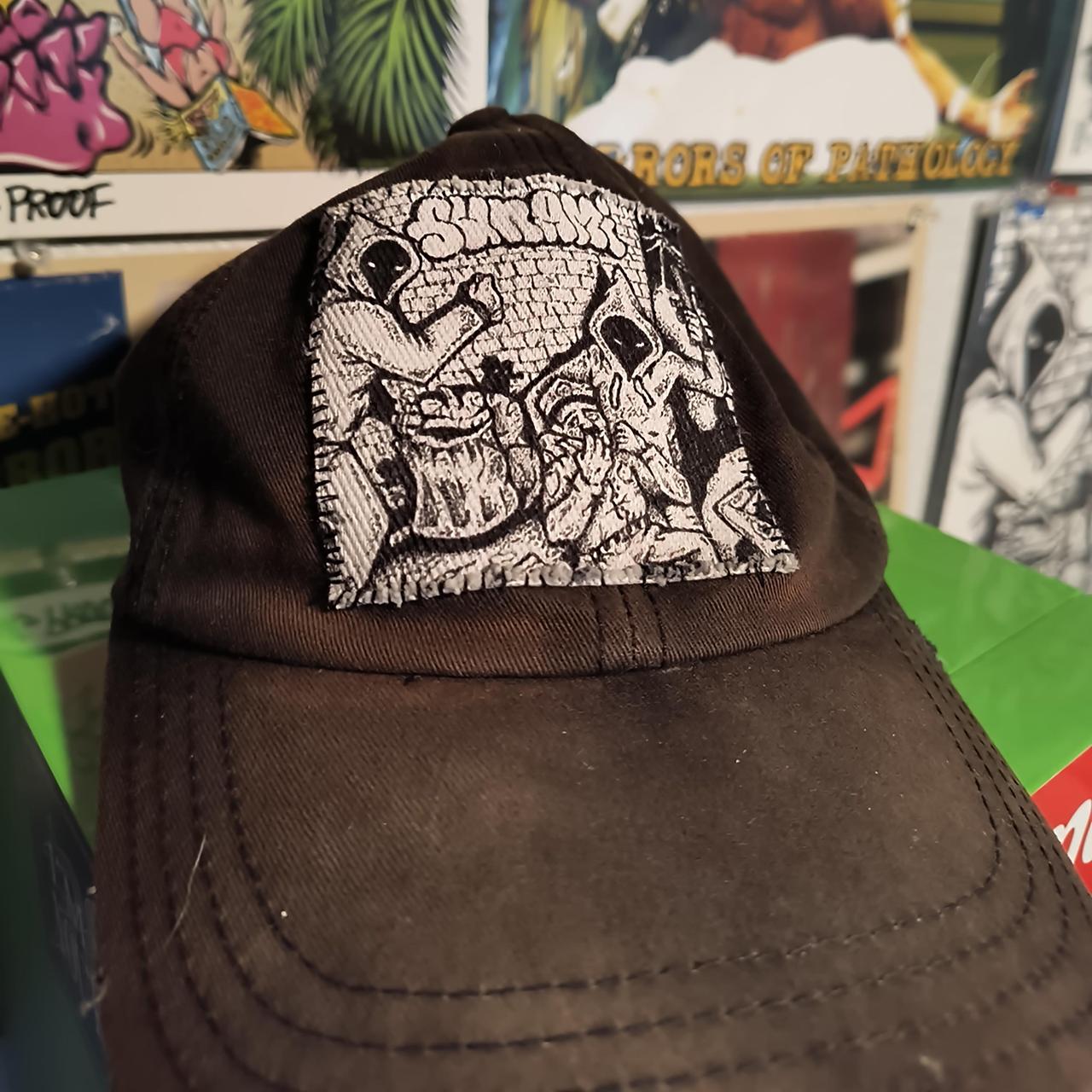 hand drawn and sewn sunami patch hat (zero hat) - Depop