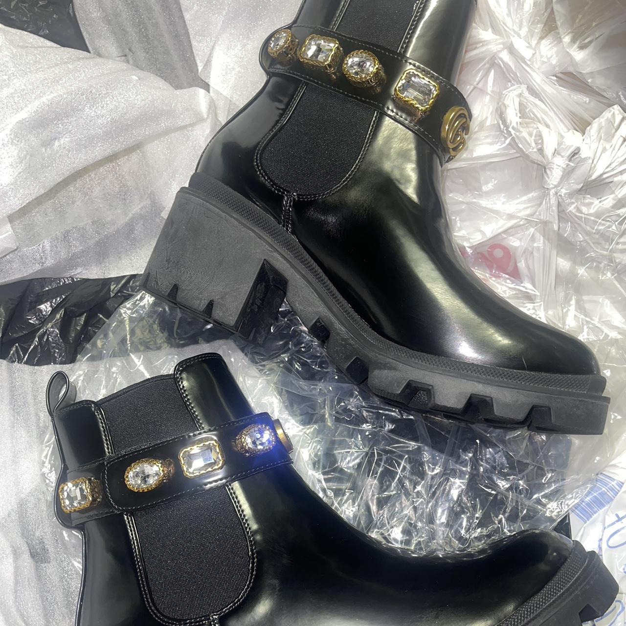 Gucci logo boots Brand new beautiful designer ankle... - Depop