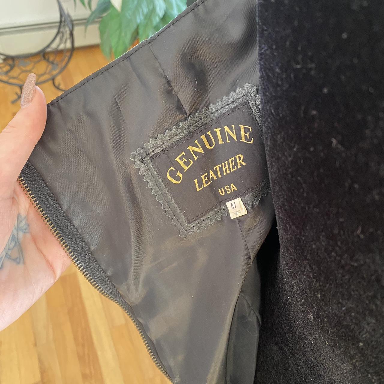Vintage Genuine Leather Black Dress 1960s Depop