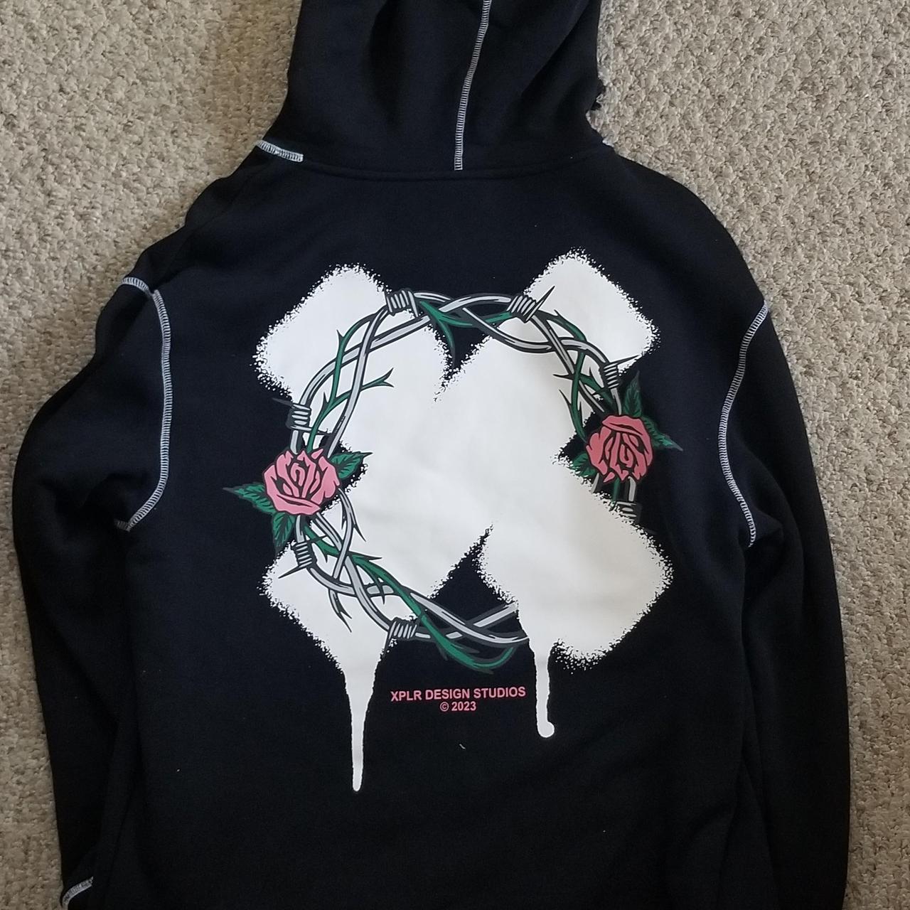 Sam and Colby XPLR Rose and Thorn Logo Hoodie Only... - Depop