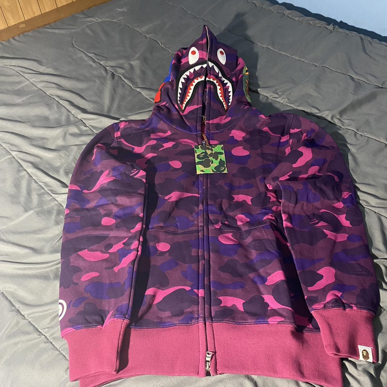 Purple Bape Full Zip Up Hoodie Size Medium Brand... - Depop