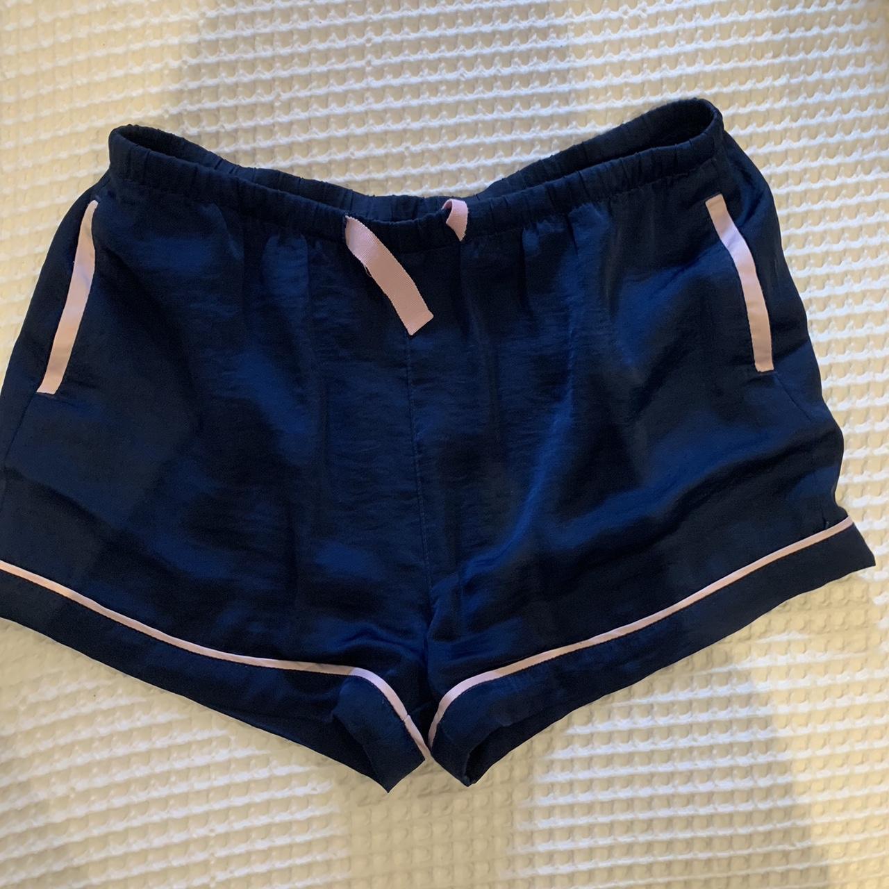 Peter Alexander navy satin kids pj set Kids size 12... - Depop