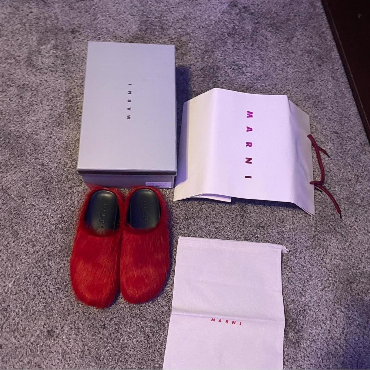 AUTHENTIC RED MARNI SLIDES Size 39 Mens 7 #real... - Depop