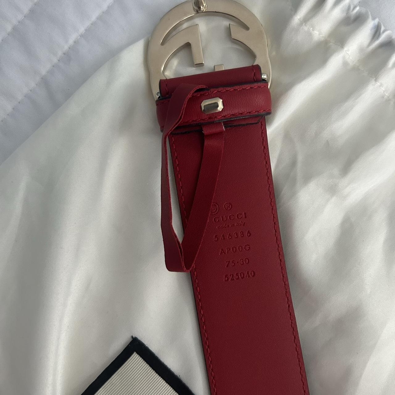 red gucci belt worn twice in great condition! - Depop